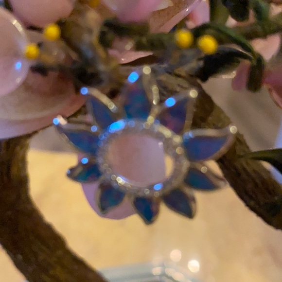 Vintage | Jewelry | Vintage 925 Inlay Opal Sunflower Pendent | Poshmark